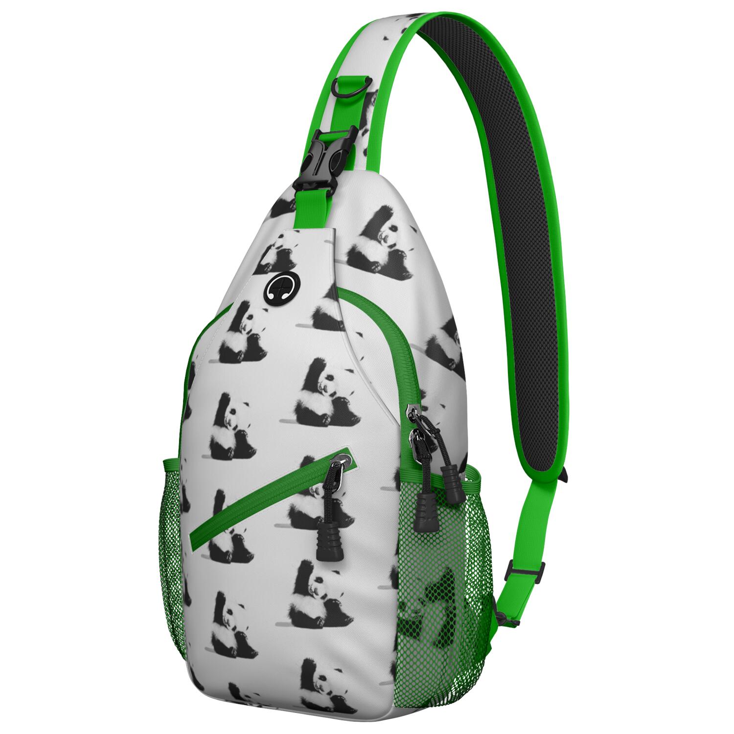 Panda Print Chest Bag - Water-Resistant Crossbody Backpack for Travel ...