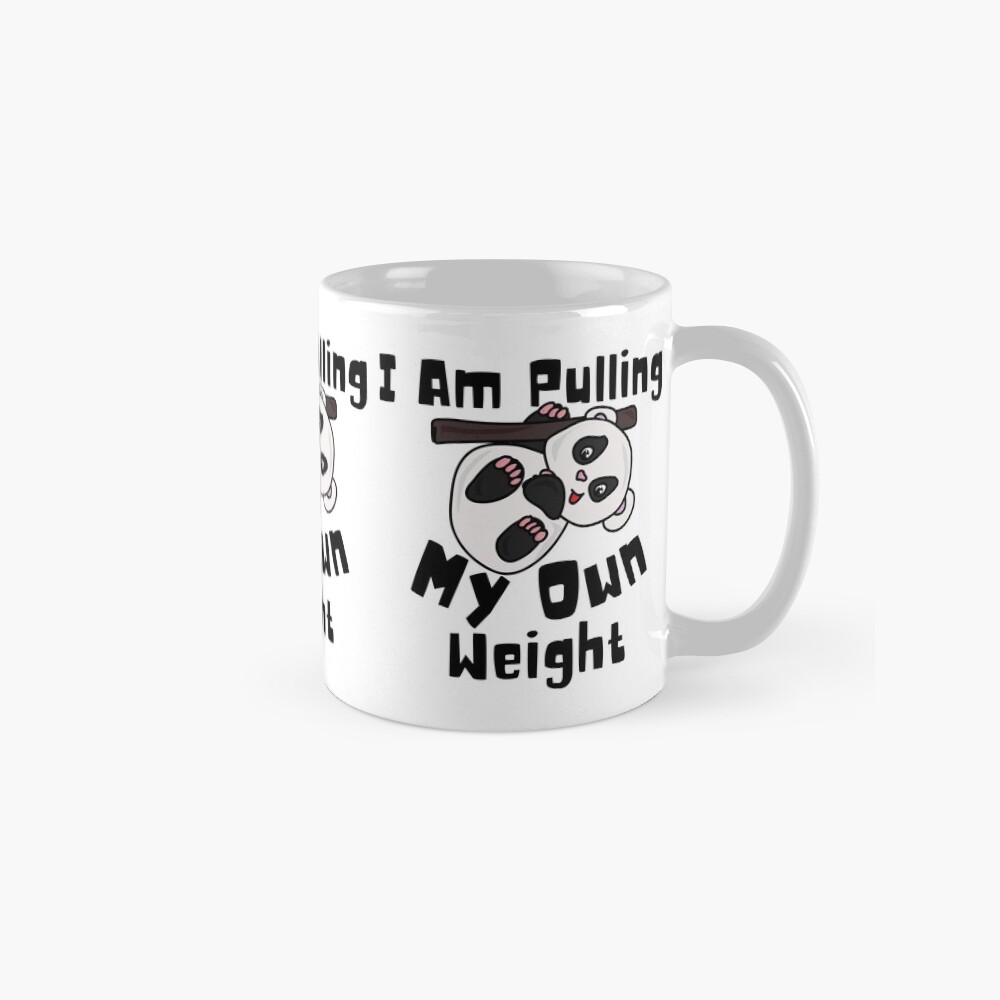 Panda Pulling His Own Weight Funny Kawaii Panda Working Out Classic Mug ...