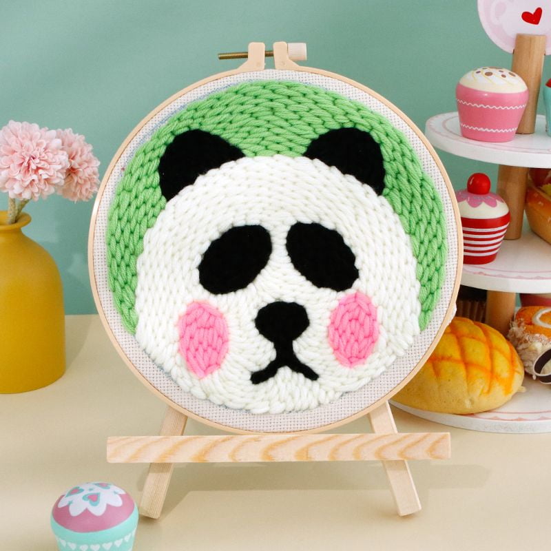 Panda Punch Needle Kits Adults Beginner, Handcraft DIY Craft Hoop Kit ...