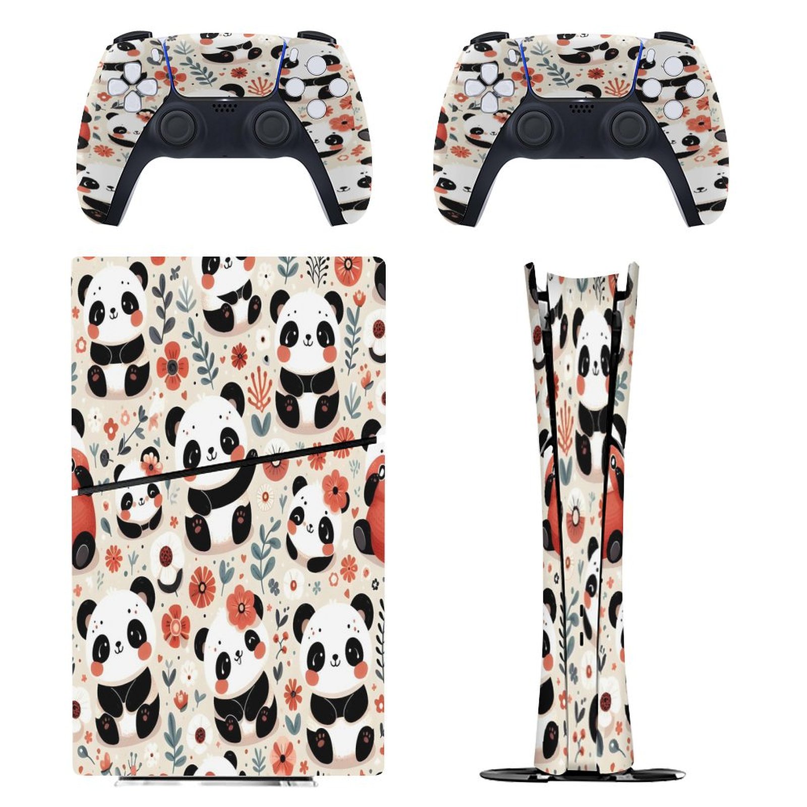 Panda, Red PS5/PS5 Slim Digital Disc Skin Sticker For Console And ...