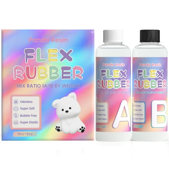 Panda Resin Flex Rubber Taba Squishy Kit, 18oz Sticky Soft Rubber for ...