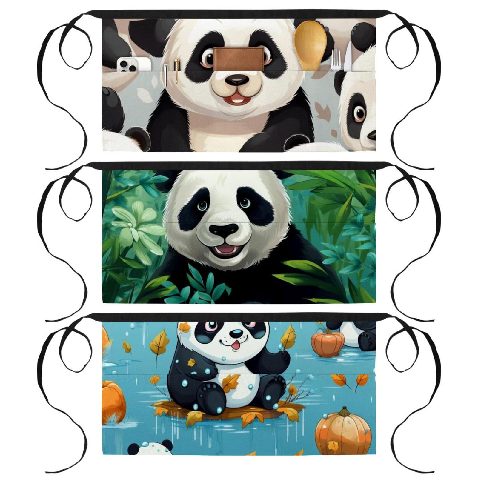 Panda Restaurant Server Apron with 3 Pockets, Printed Design - Ideal ...