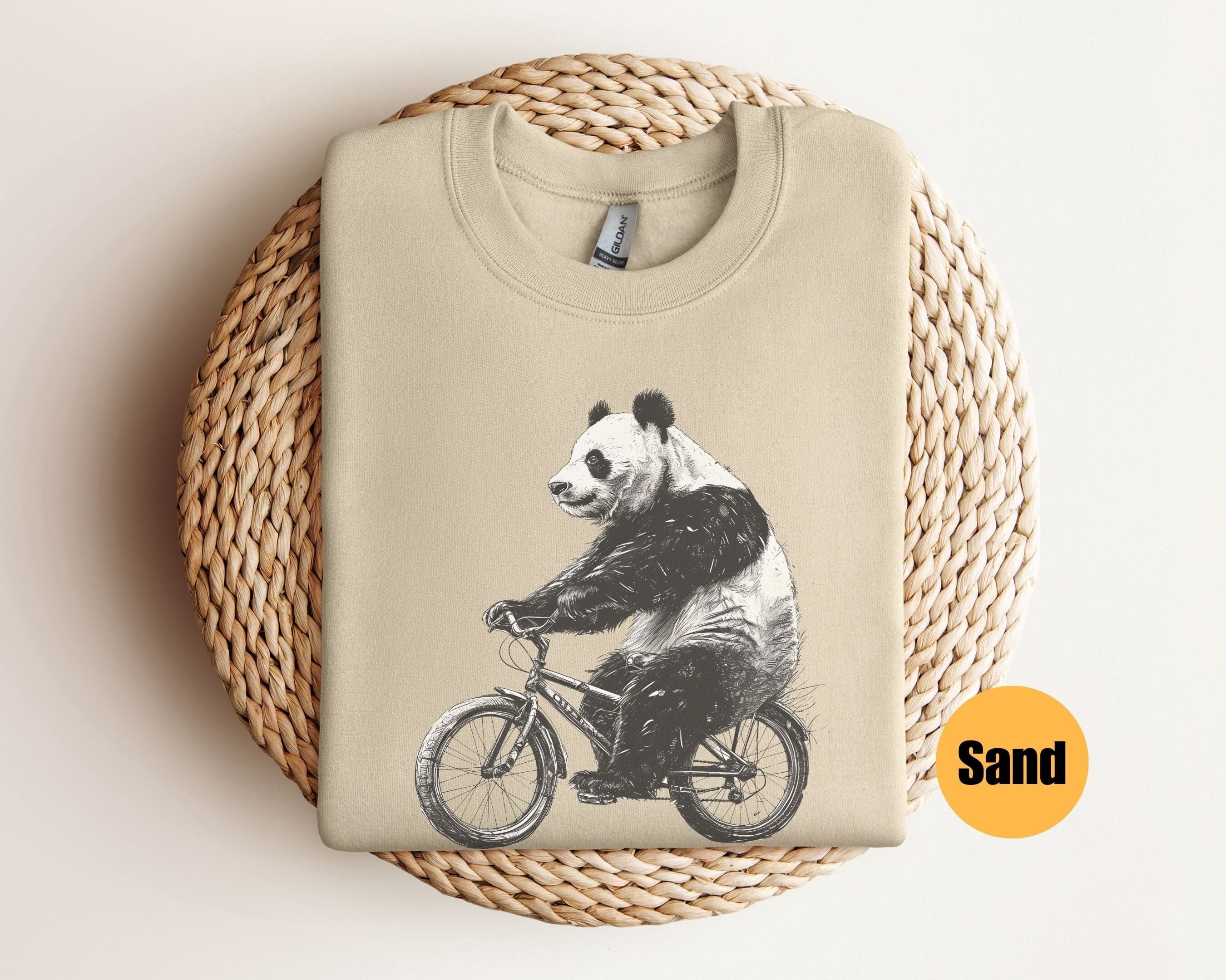 Panda Riding Bike T-Shirt Panda Bear T-Shirt Cute Panda Outfit Panda ...