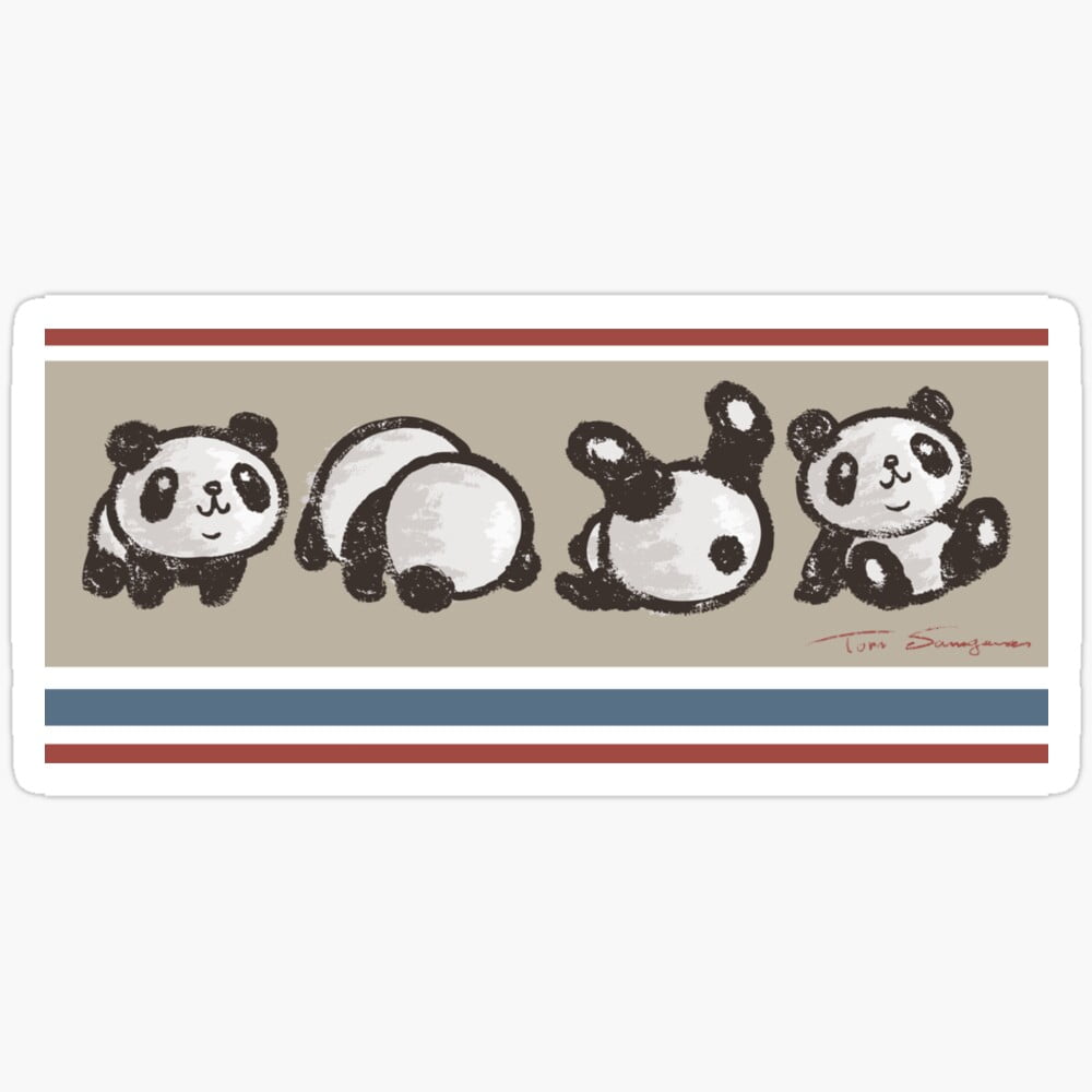 Panda Rolling Forward Sticker Phone Decal Water Bottle Stickers Car ...