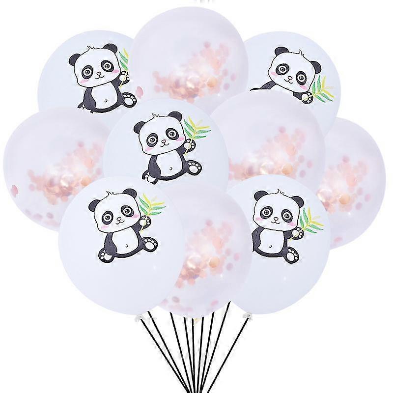 Panda & Rose Gold Balloon Kit 10pc - 12" Printed Latex with Bamboo ...