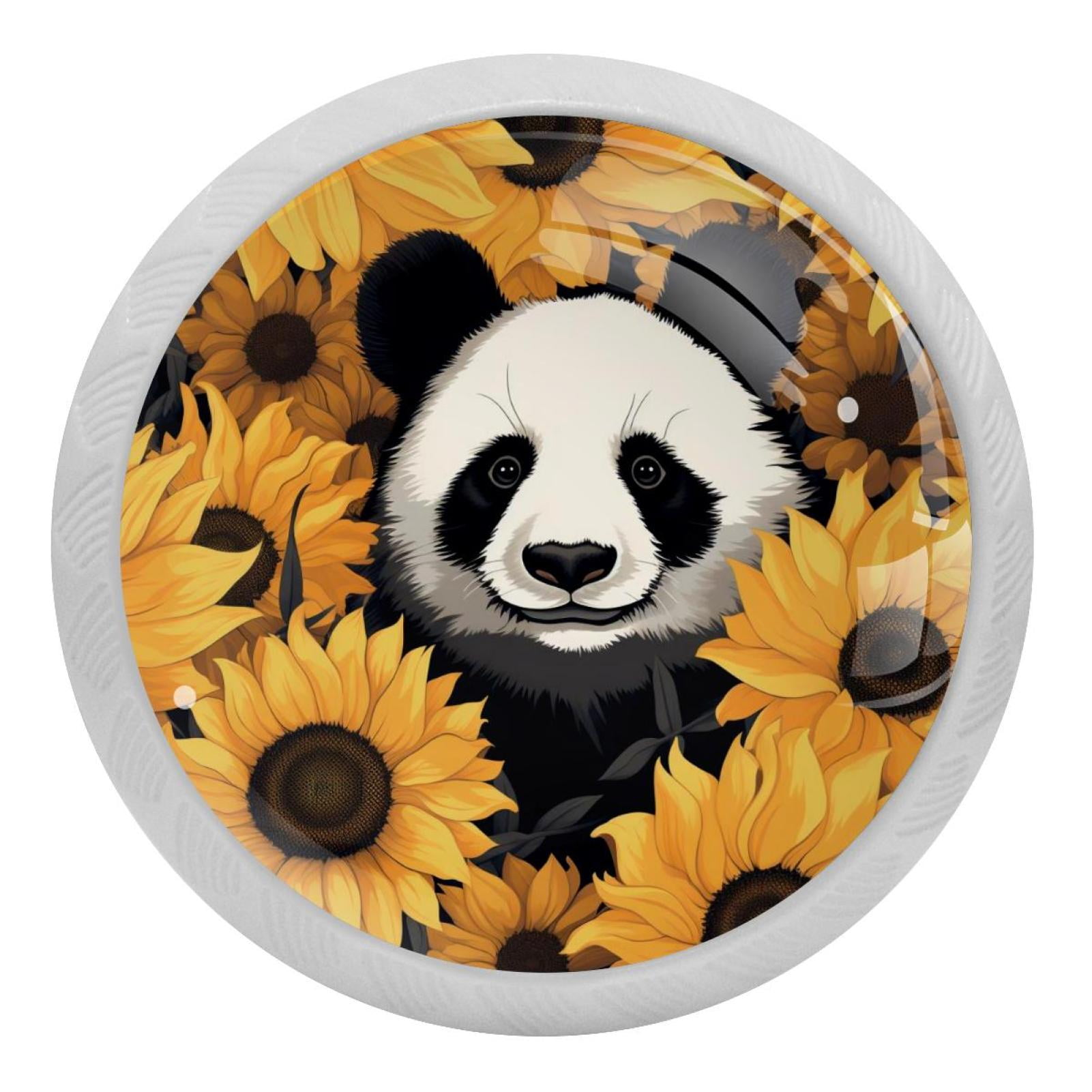 Panda Round Glow-in-the-Dark Cabinet Knobs: Fluorescent Drawer Pulls 4 ...