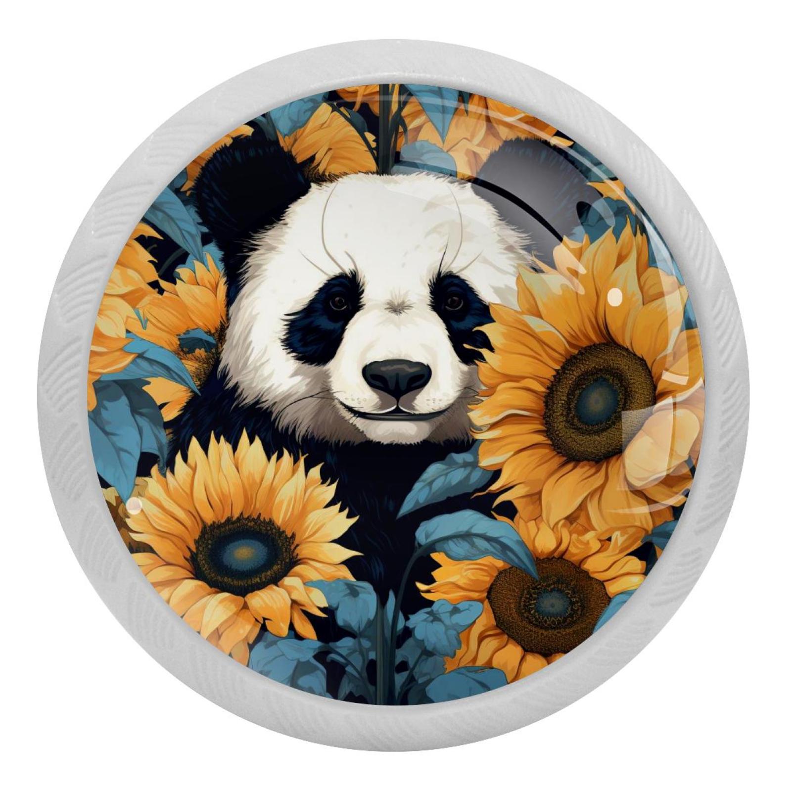 Panda Round Glow-in-the-Dark Door Knobs 4-Pack with Screws ...