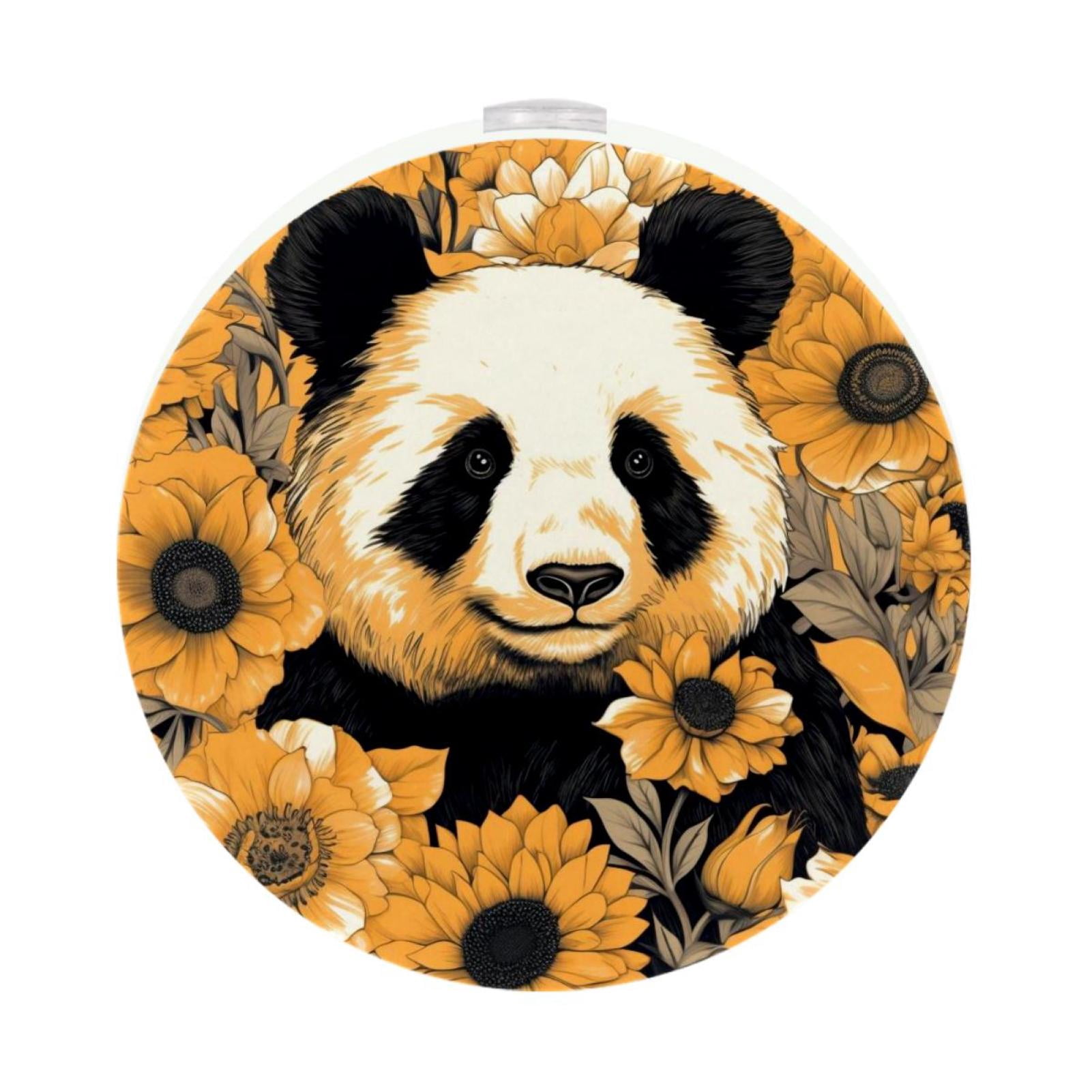 Panda Round LED Night Light-2PCS Set for Bedroom, Bathroom, Kitchen ...