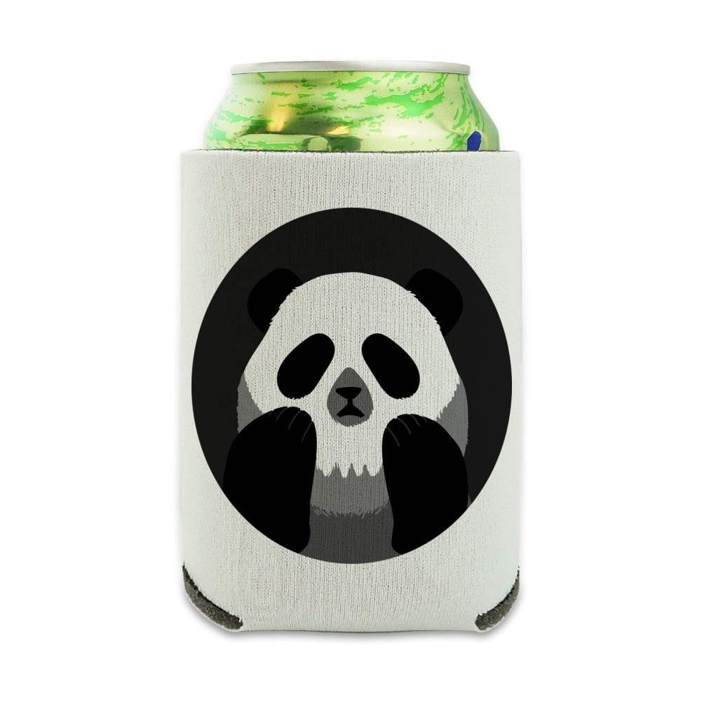 Panda Skull Optical Illusion Spooky Can Cooler - Drink Sleeve Hugger ...