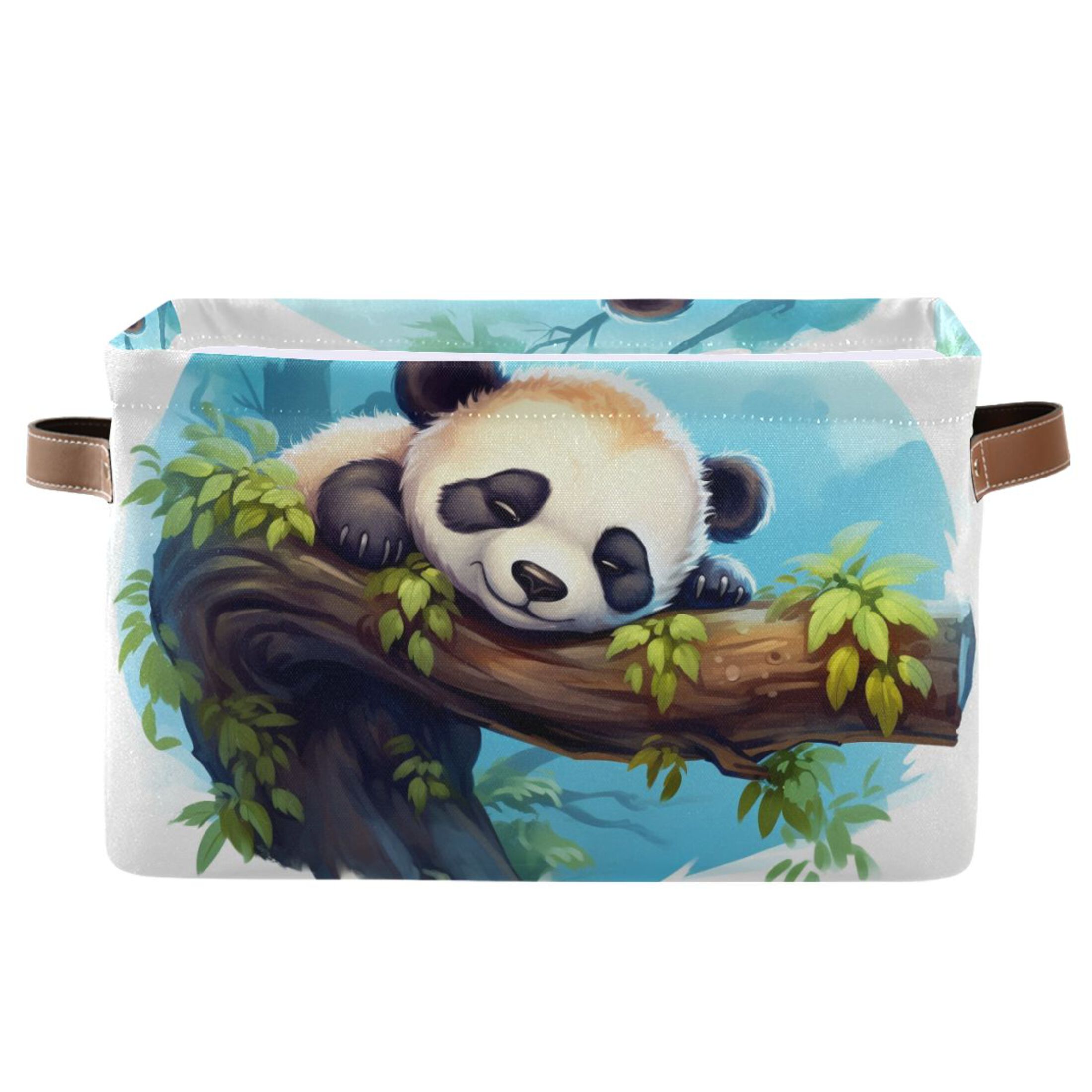 Panda Sleep on Tree Storage Basket Large Bin Laundry Boxes Toys ...