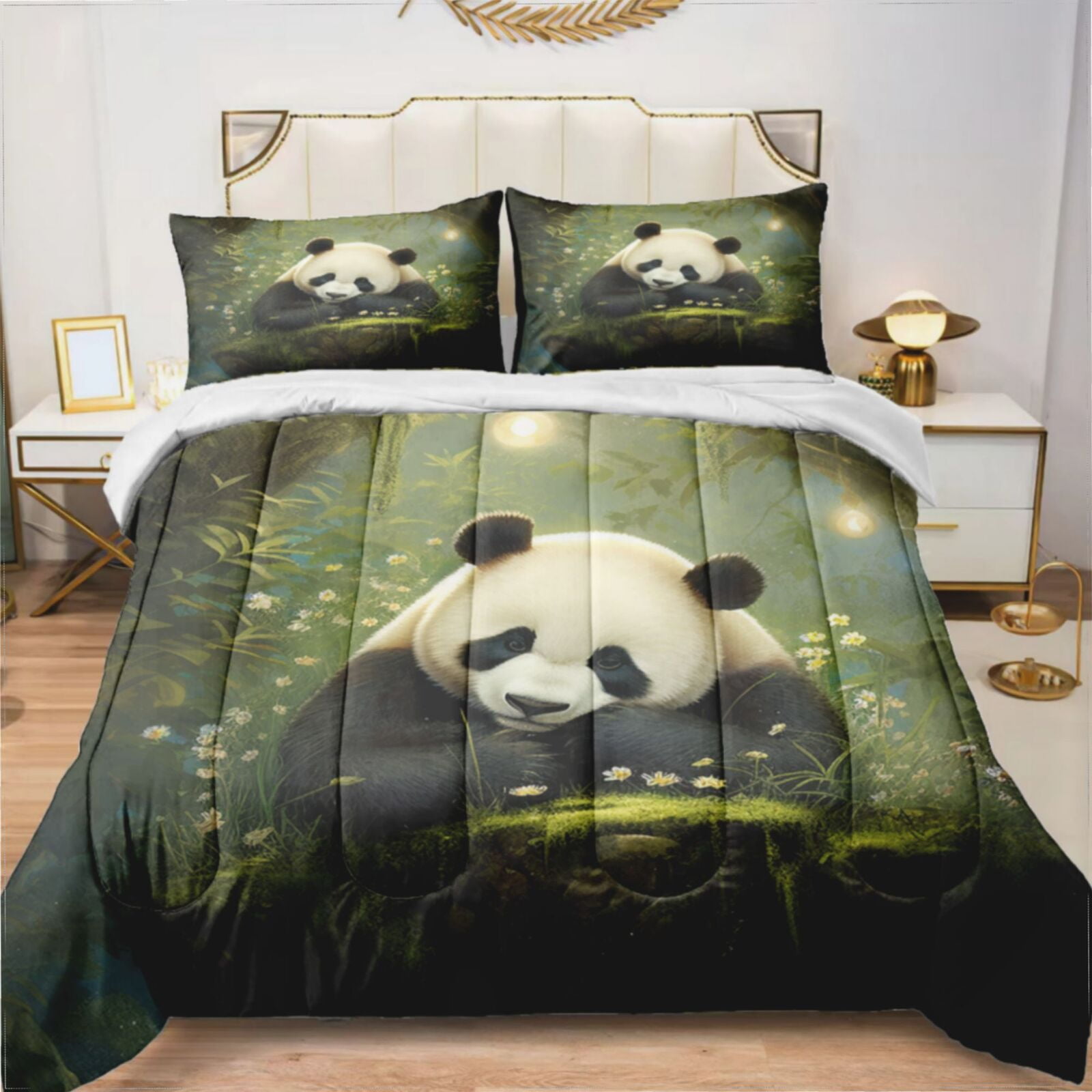 Panda Sleeping On The Rocks (3) Comforter Set With 2 Pillowcases，3 Pcs ...