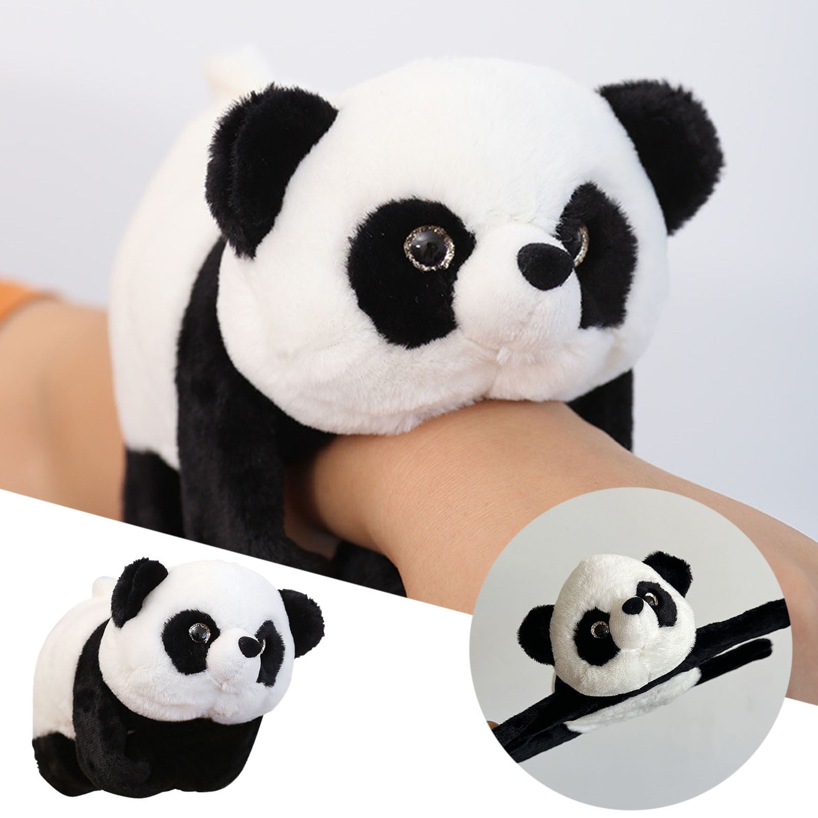 Panda Snap Bracelet Animal Toys Jungle Themed Party Stuffed Slap ...
