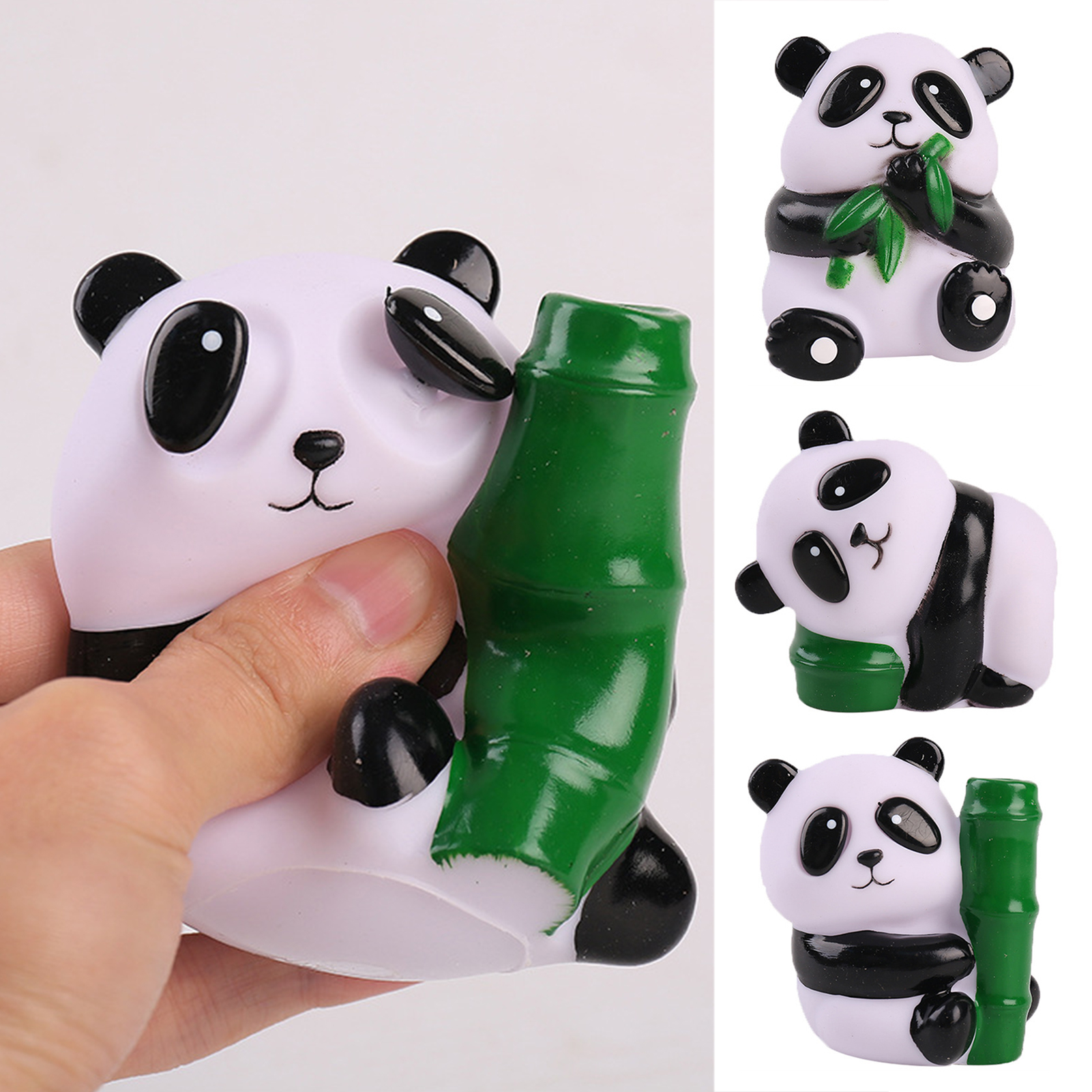 Panda Squeeze Toy Lovely Eyeball Burst Cartoon Panda Hold Bamboo ...