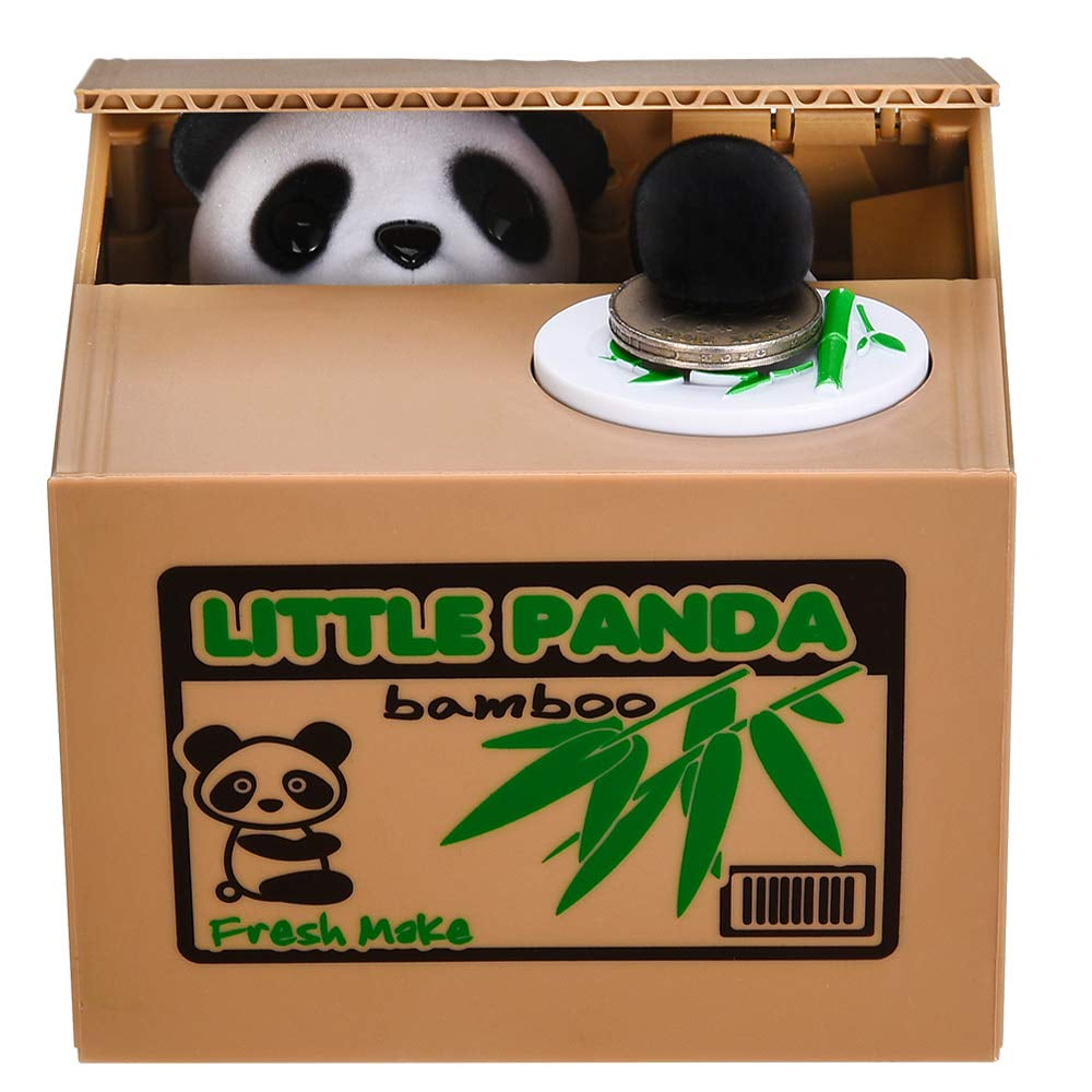Panda Stealing Money Bank, Piggy Bank for Kids, Coin Bank for Money ...
