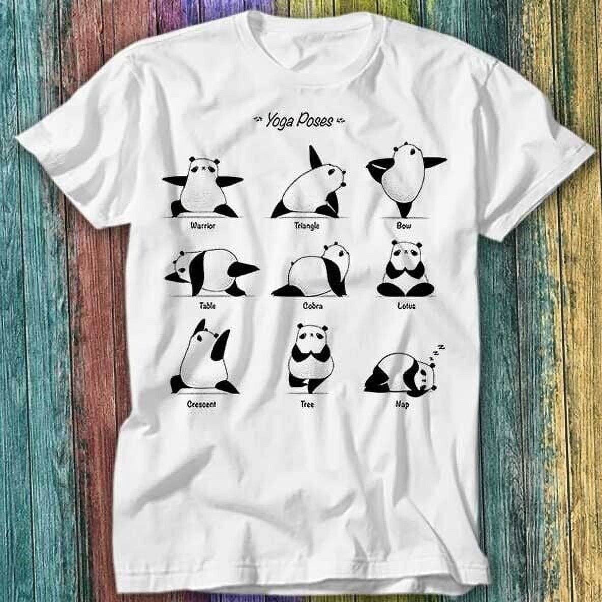 Panda Striking Different Yoga Poses T Shirt Top Tee 461 - Walmart.com