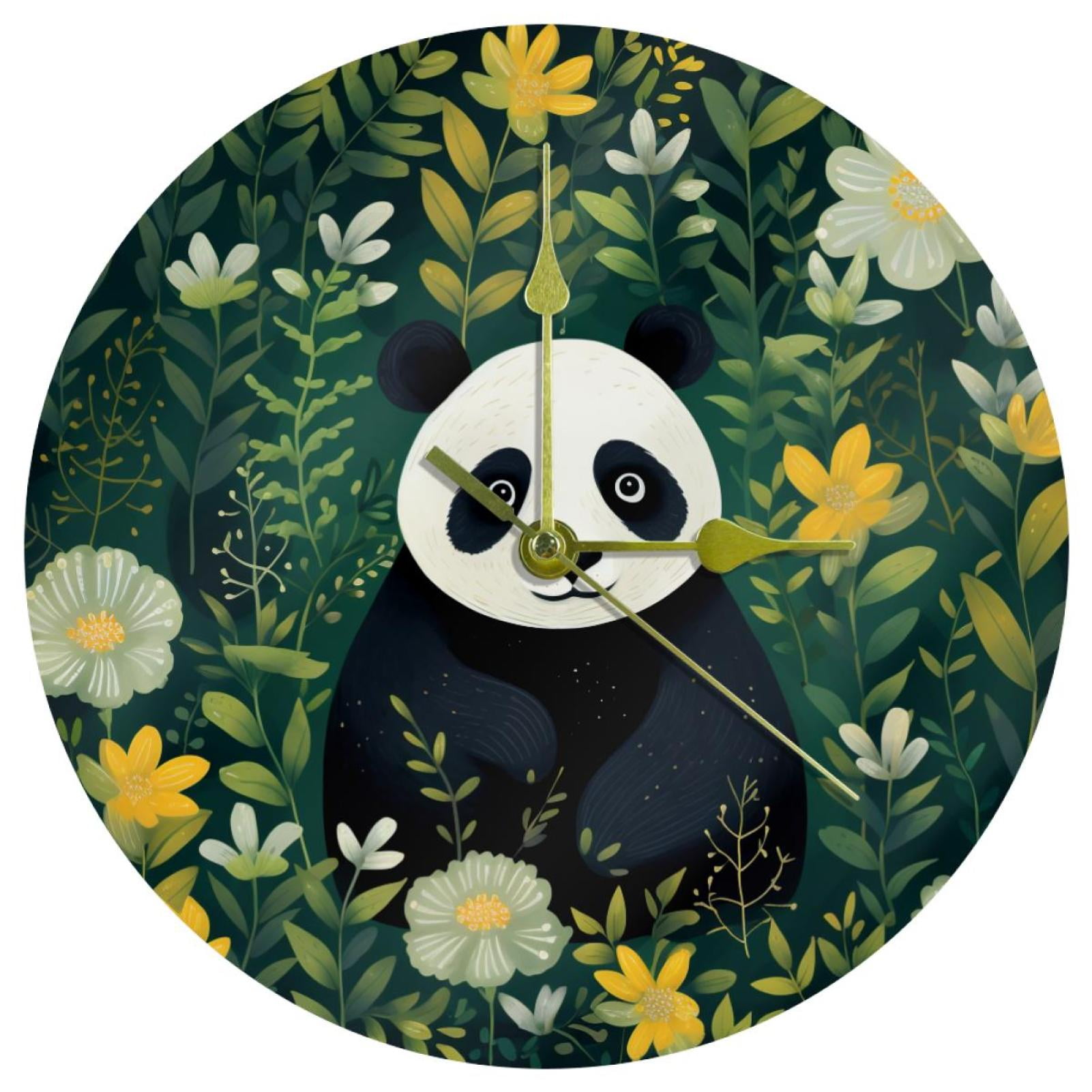 Panda Stylish Circular Wall Clock - Durable Acrylic Material - Modern ...