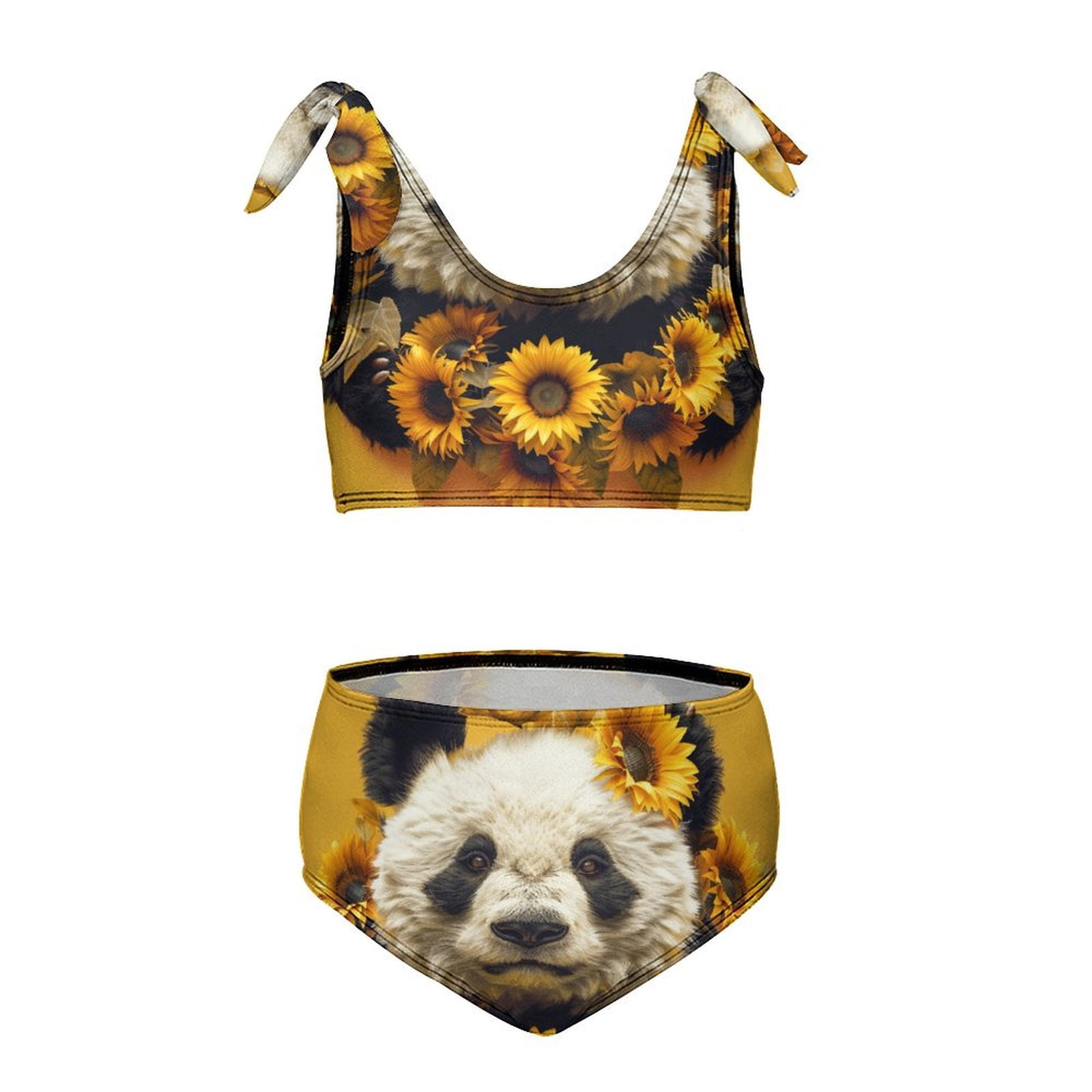 Panda Sunflower Girl's 2 Piece Bikini Set Beach Sport Swimsuit Swimwear ...