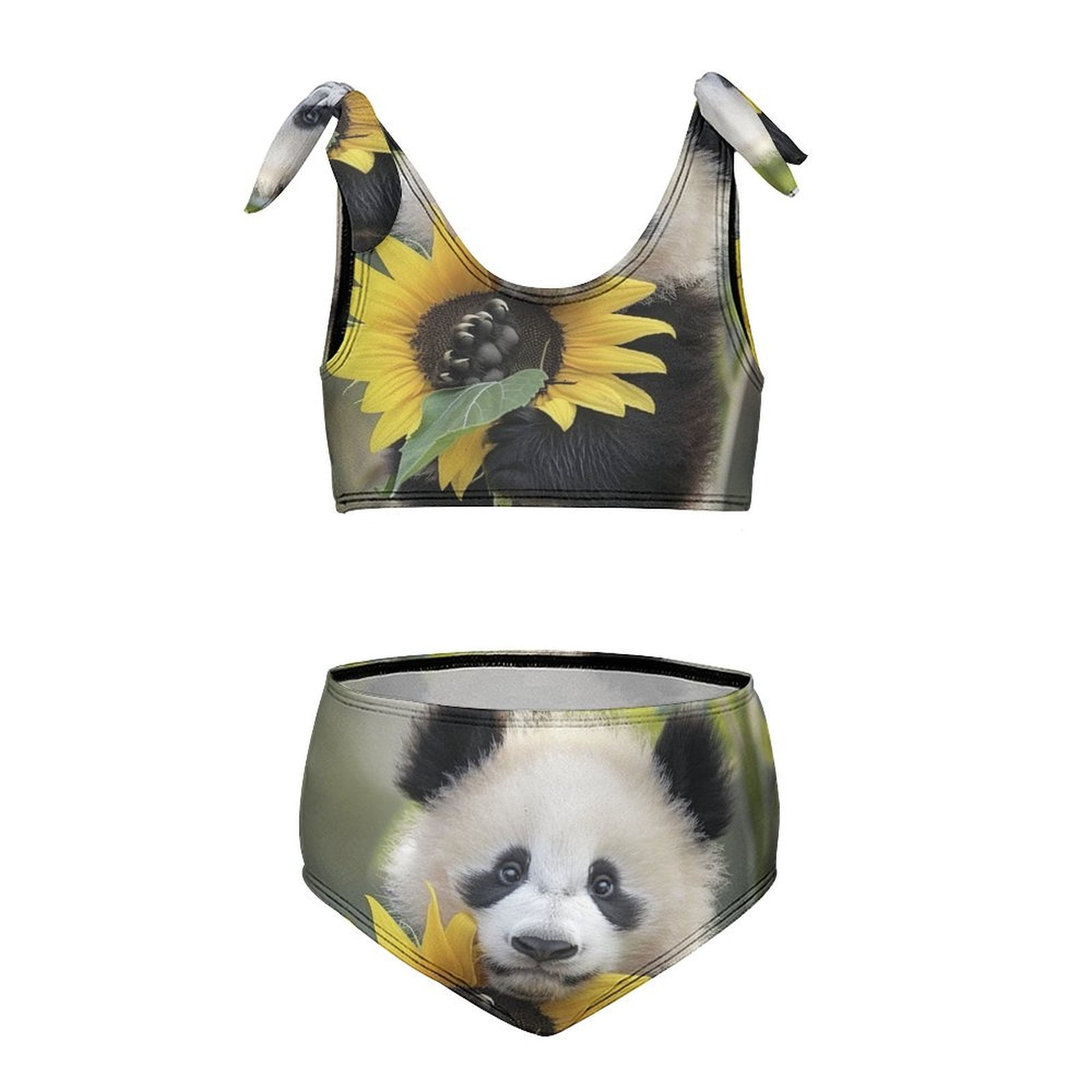 Panda Sunflower Girl's 2 Piece Bikini Set Beach Sport Swimsuit Swimwear ...