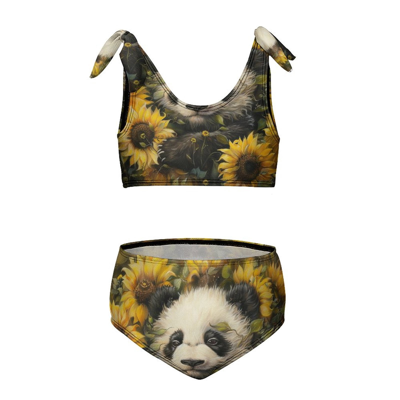 Panda Sunflower Girl's 2 Piece Bikini Set Beach Sport Swimsuit Swimwear ...