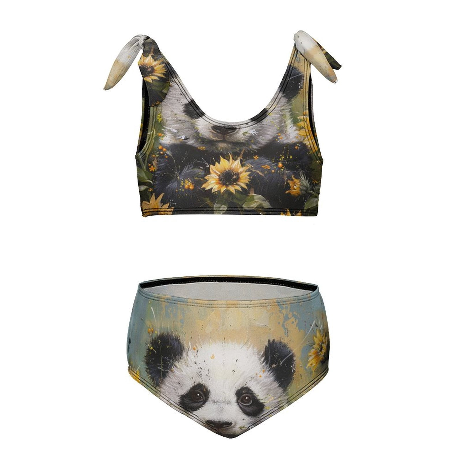 Panda Sunflower Girl's 2 Piece Bikini Set Beach Sport Swimsuit Swimwear ...