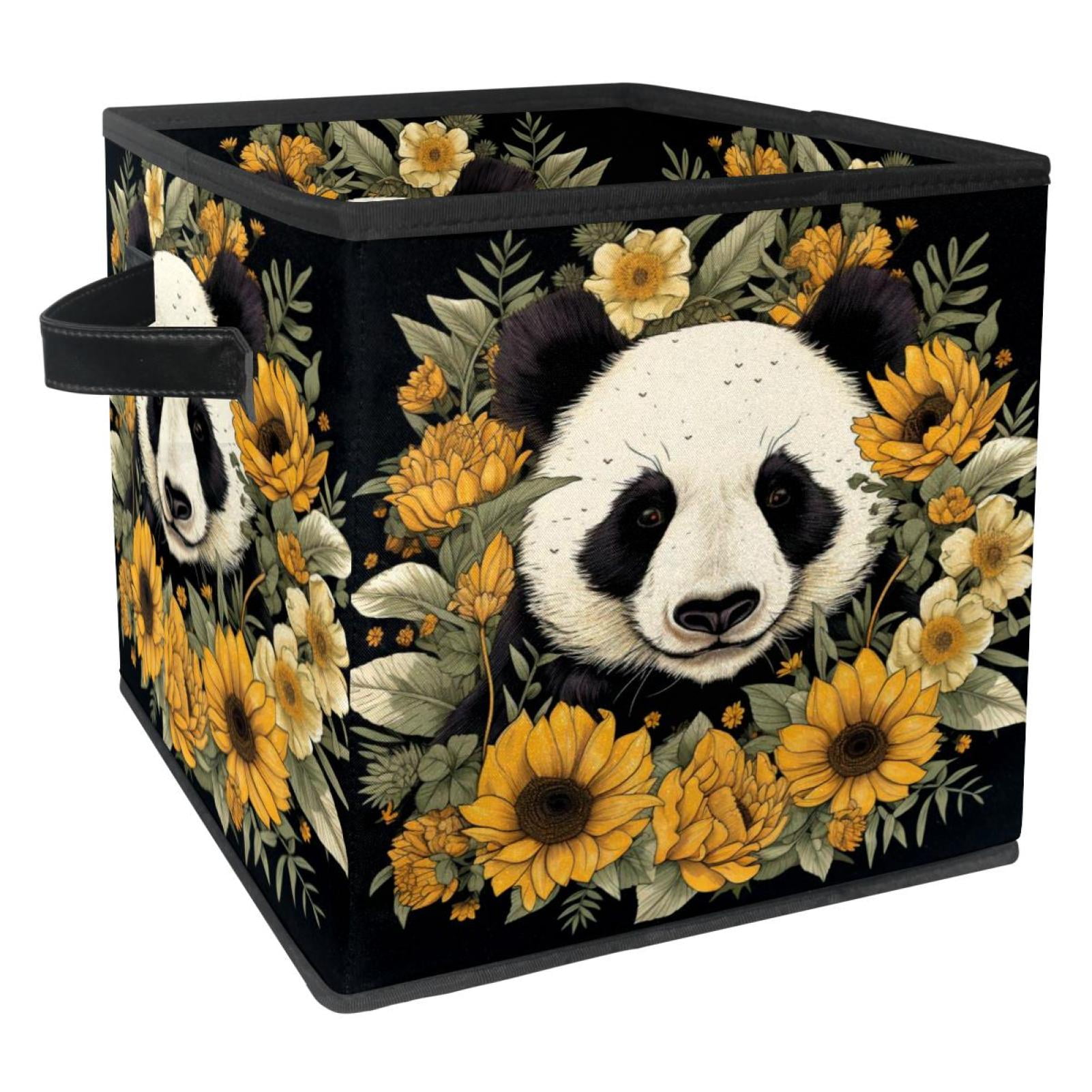 Panda Sunflower Large Capacity Foldable Storage Box Basket with Handle ...