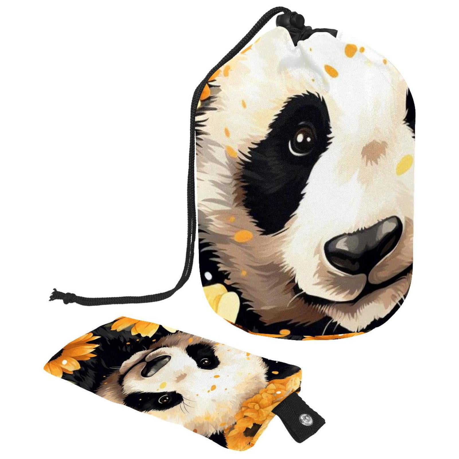 Panda Sunflower Portable Drawstring Foldable Travel Laundry Bag Shower ...