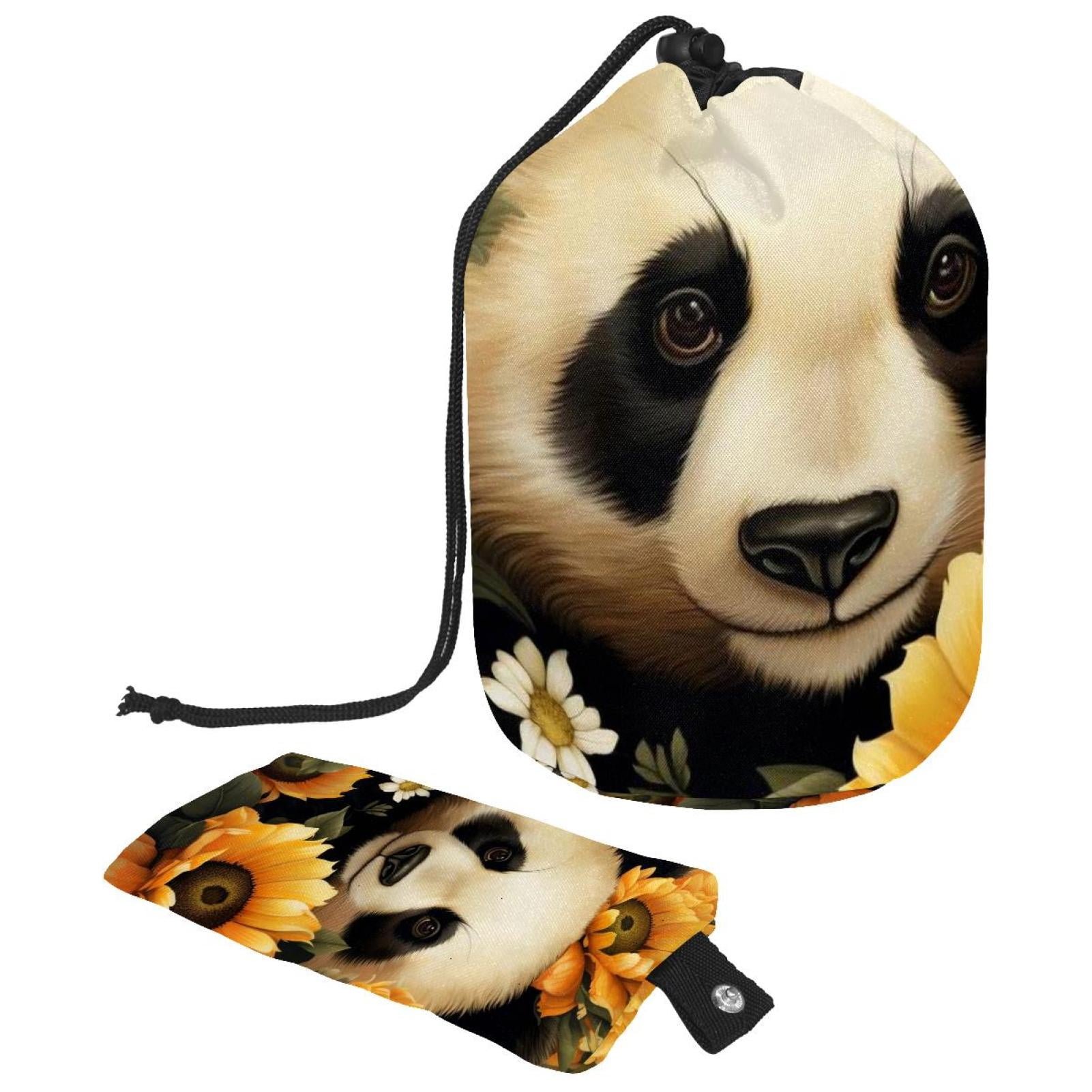 Panda Sunflower Portable Drawstring Foldable Travel Shower Bag, Wash ...