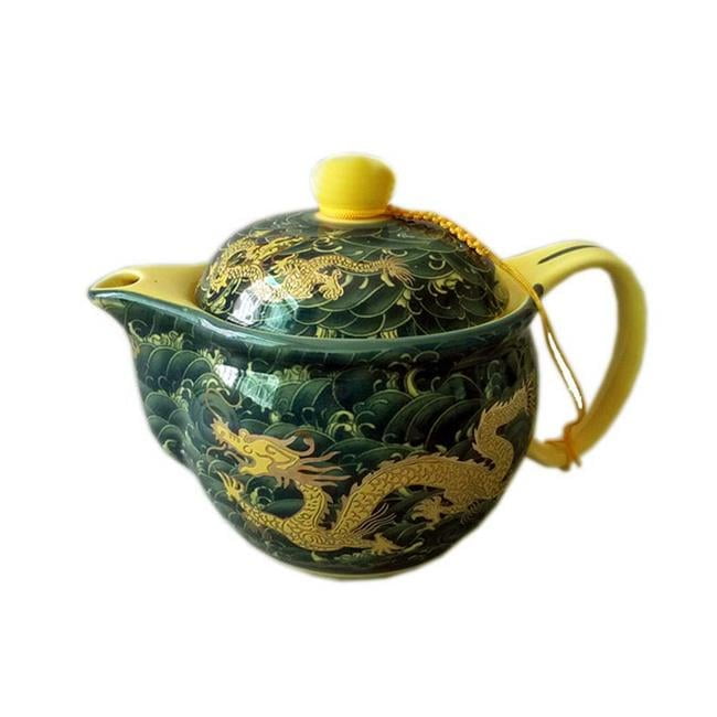 Panda Superstore Golden Dragon Porcelain Tea Kettle Gift for Friend ...