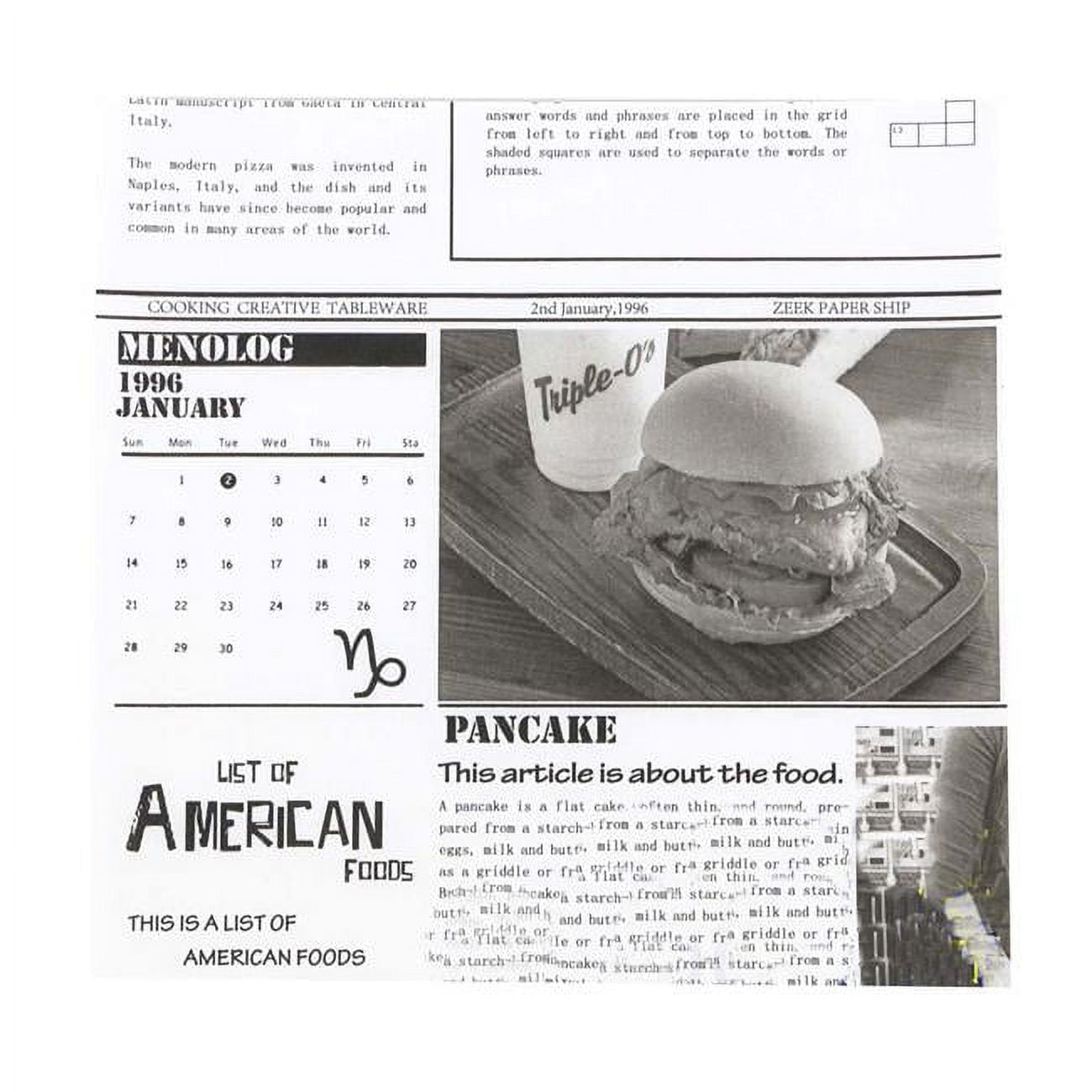 Panda Superstore Grease-Proof Wax Papers Baking Hamburger Newspaper ...