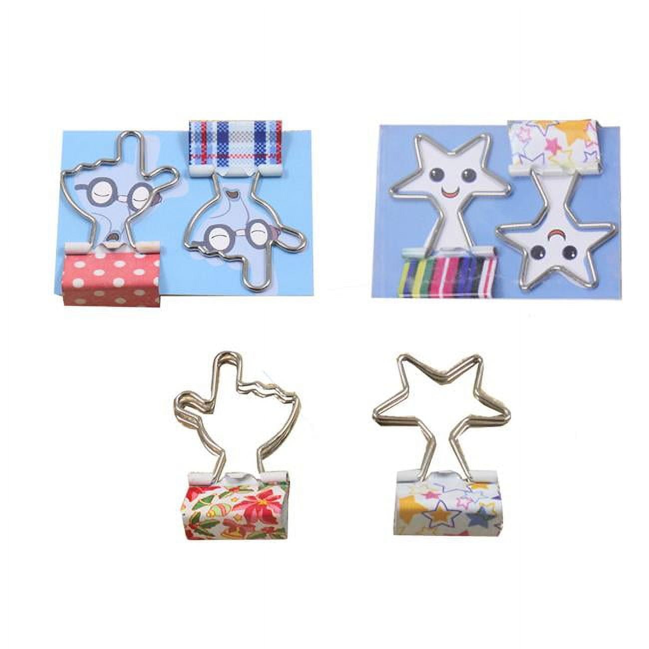 Panda Superstore Metal Binder Clips & Clamps Finger & Star Shape Paper ...