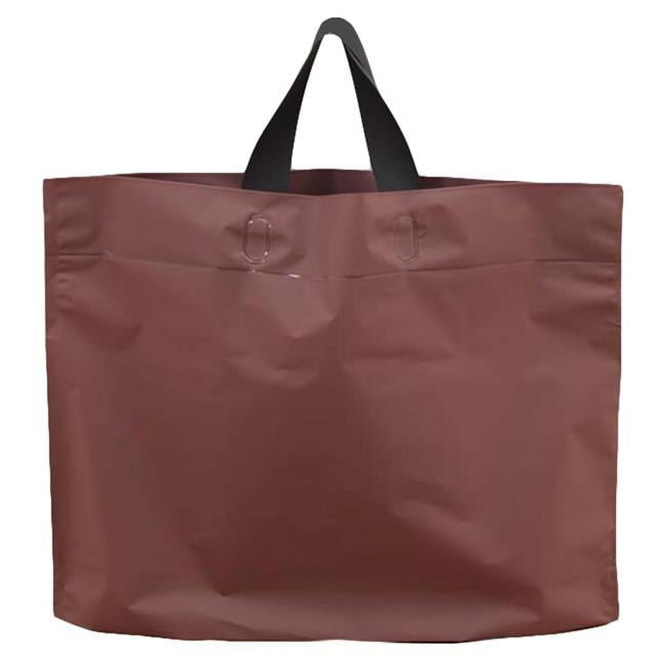 Panda Superstore Plastic Gift Clear Boutique Carry Shopping Bags, Brown ...