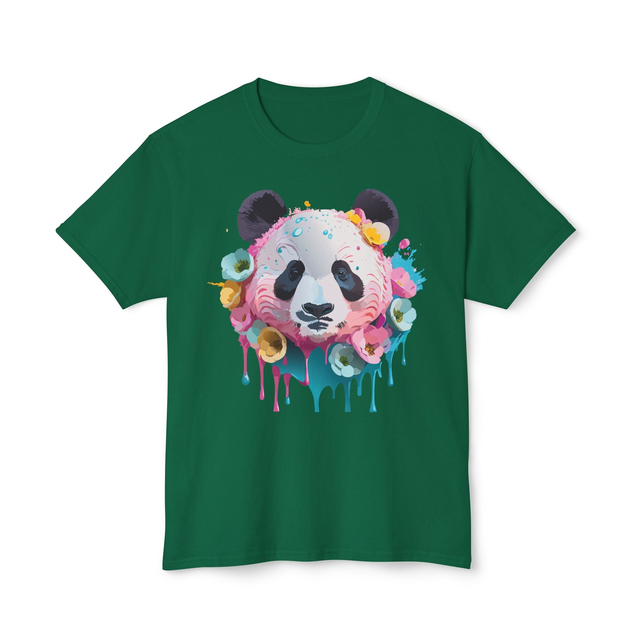 Panda T-Shirt, Vintage Panda Tee, Floral Tees, Panda Art Design Shirt ...