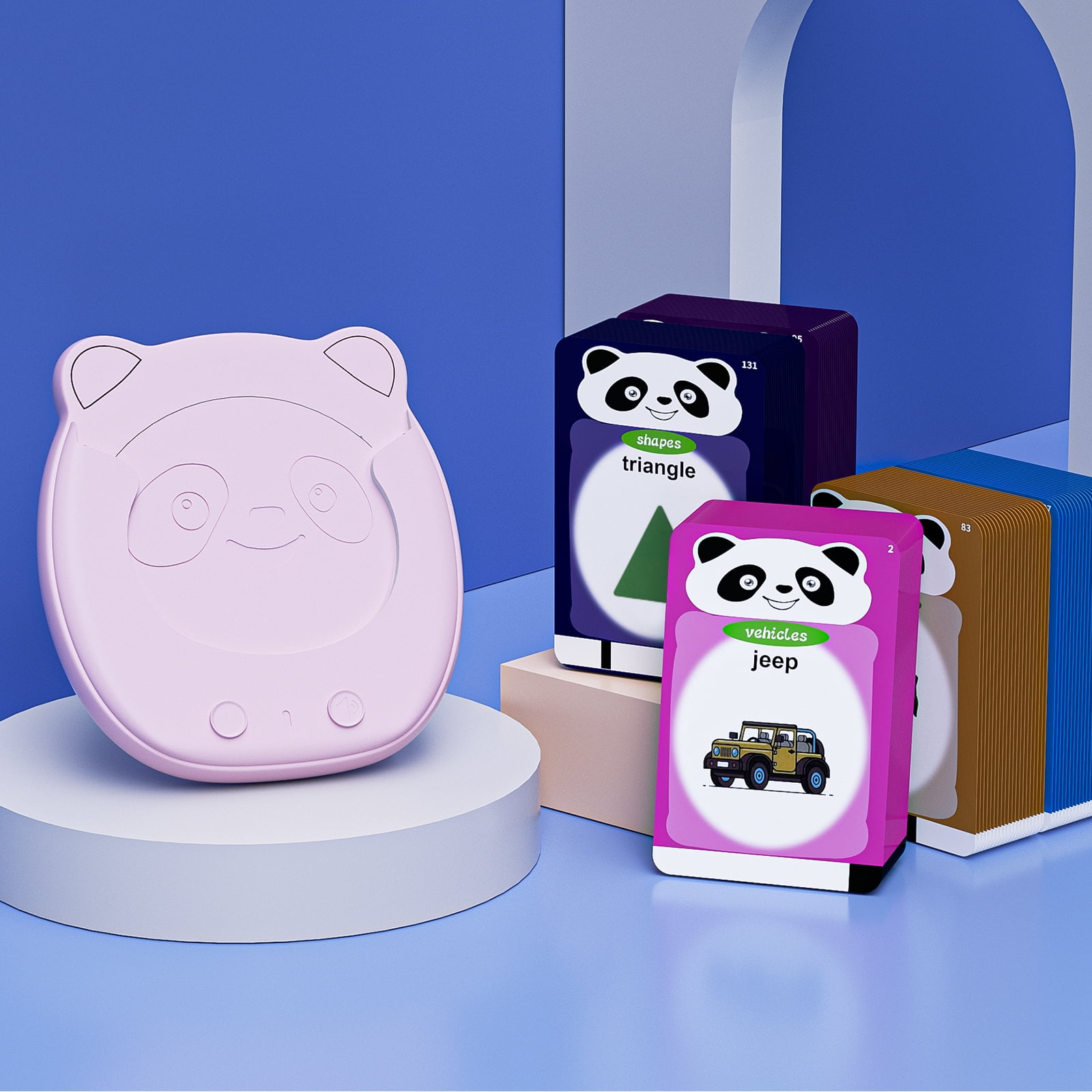 ID IDAODAN Panda Talking Flash Cards for Toddlers, 112 Cards, Blue ...