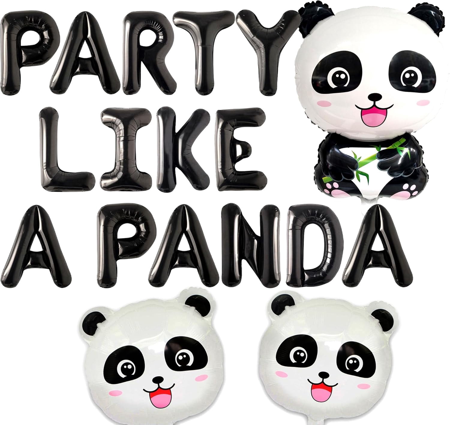 Panda Theme Party Decoration Set - Party Like A Panda Alphabet Balloon ...