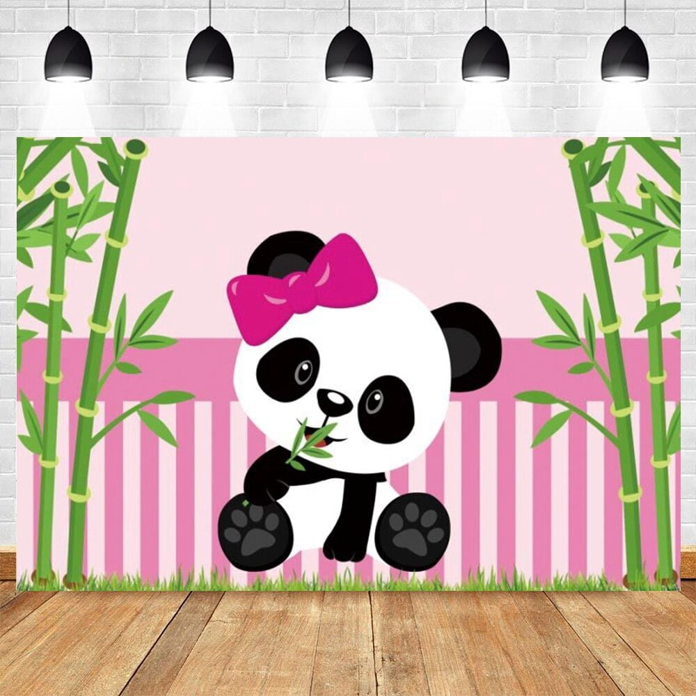 Panda Themed Baby Birthday Photography Backdrop Decor Safari Jungle ...