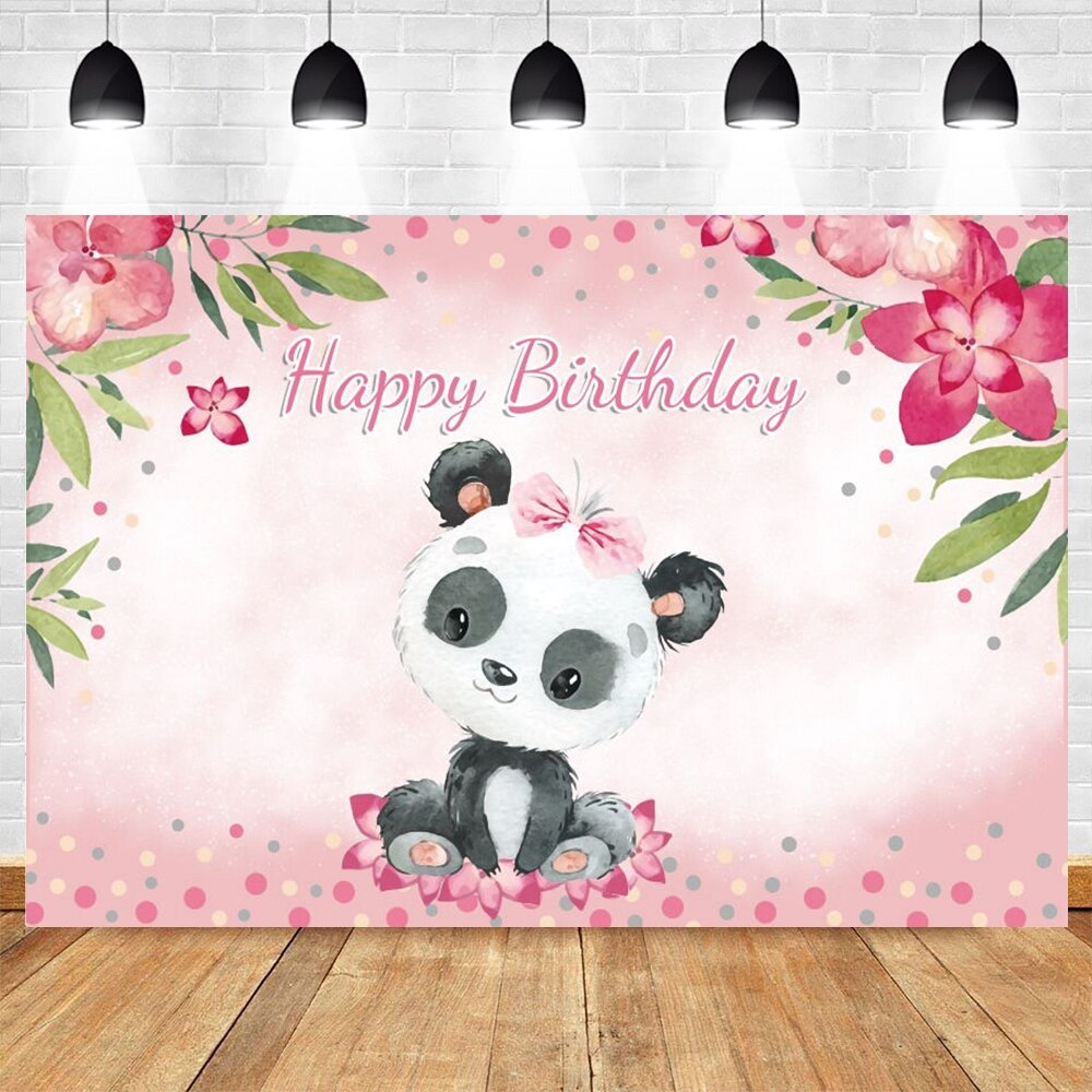 Panda Themed Baby Birthday Photography Backdrop Decor Safari Jungle ...