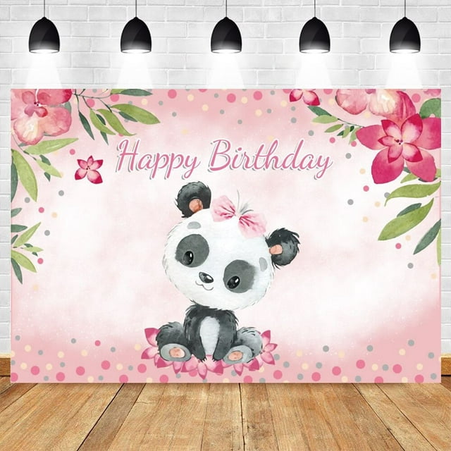 Panda Themed Baby Birthday Photography Backdrop Decor Safari Jungle ...