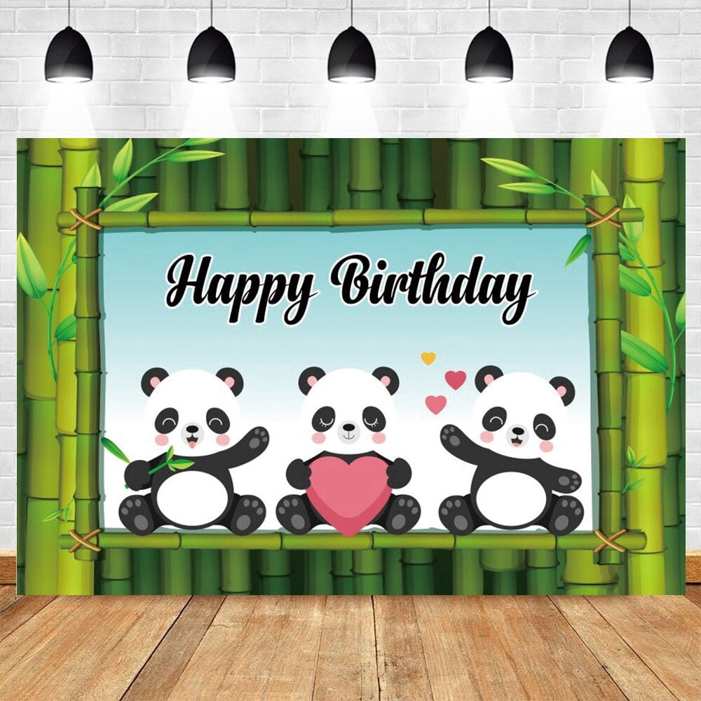 Panda Themed Baby Birthday Photography Backdrop Decor Safari Jungle ...