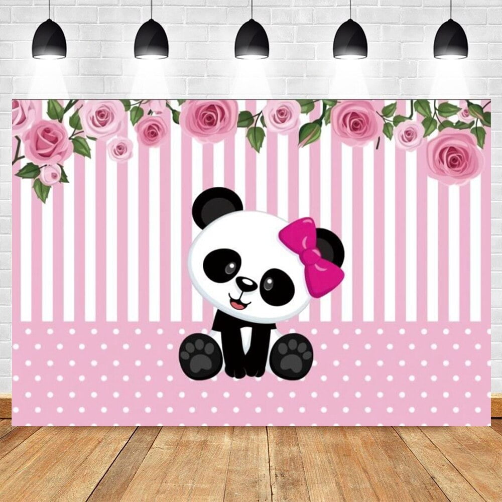 Panda Themed Baby Birthday Photography Backdrop Decor Safari Jungle ...