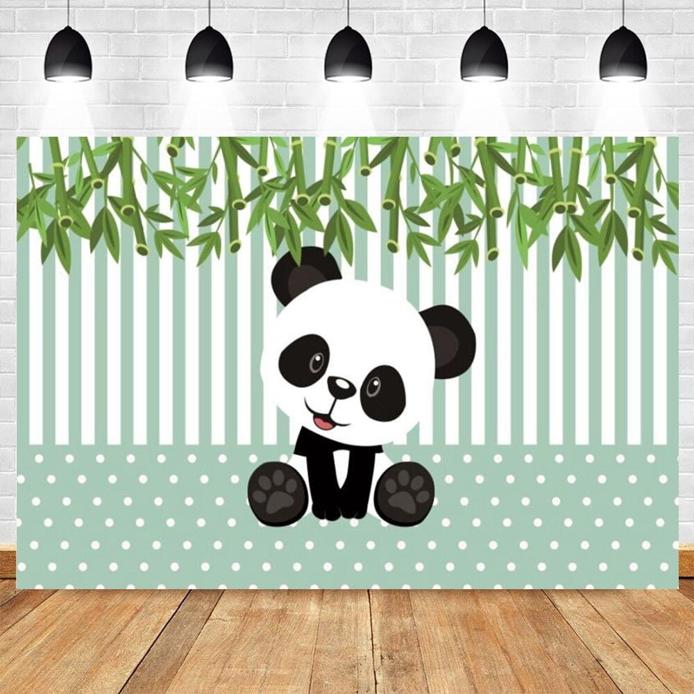 Panda Themed Baby Birthday Photography Backdrop Decor Safari Jungle ...