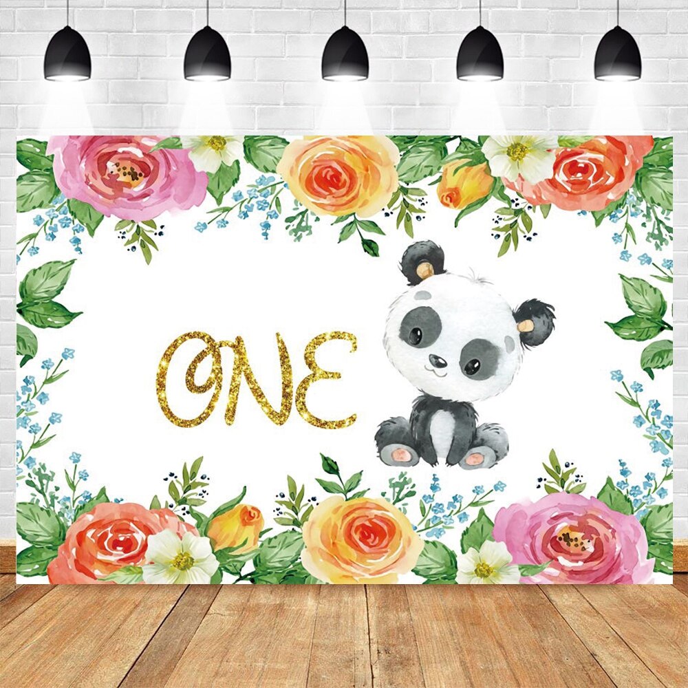 Panda Themed Baby Birthday Photography Backdrop Decor Safari Jungle ...