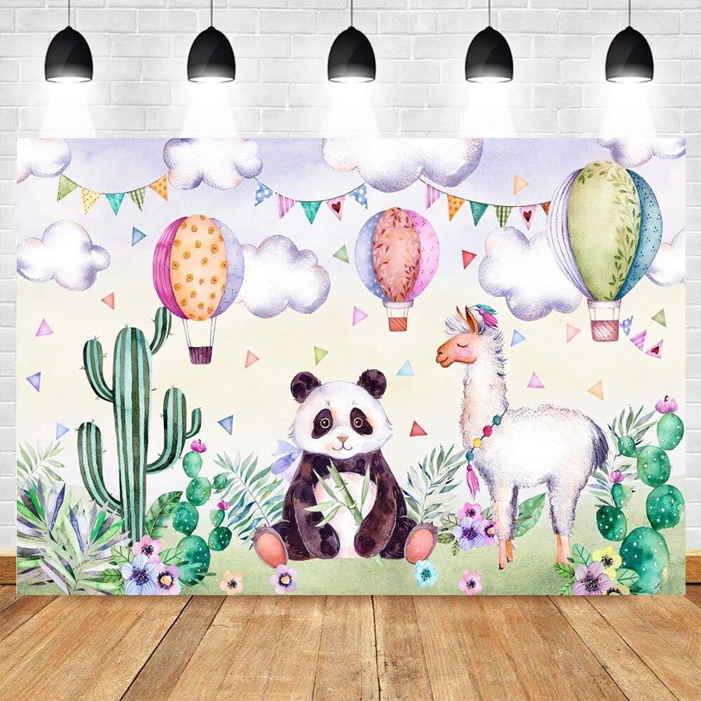 Panda Themed Baby Birthday Photography Backdrop Decor Safari Jungle ...