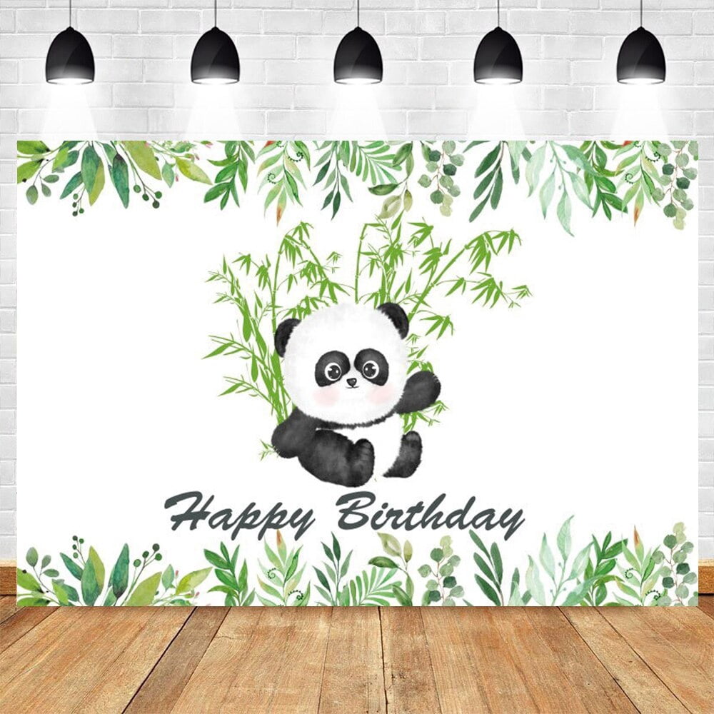 Panda Themed Baby Birthday Photography Backdrop Decor Safari Jungle ...