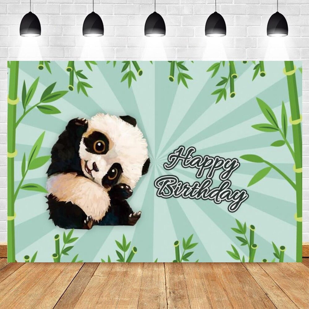 Panda Themed Baby Birthday Photography Backdrop Decor Safari Jungle ...