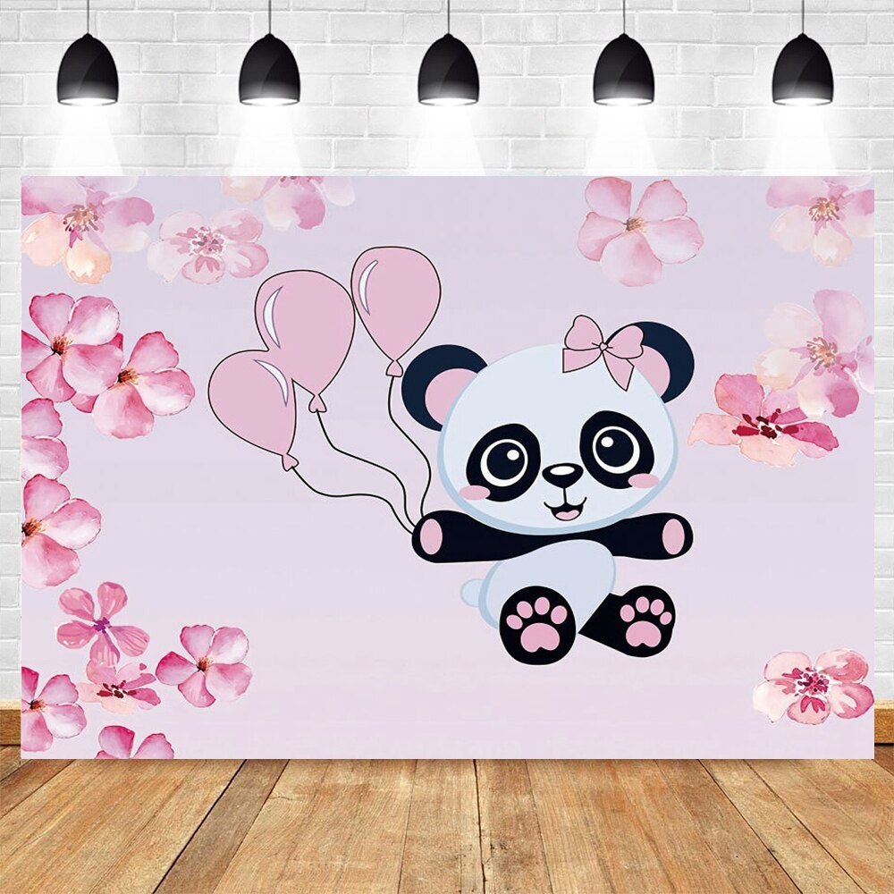 Panda Themed Baby Birthday Photography Backdrop Decor Safari Jungle ...