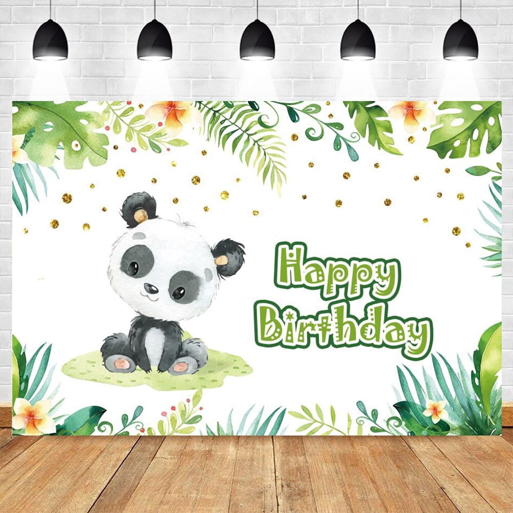 Panda Themed Baby Birthday Photography Backdrop Decor Safari Jungle ...