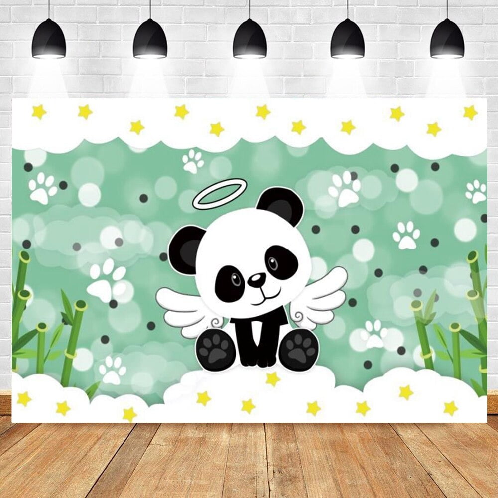 Panda Themed Baby Birthday Photography Backdrop Decor Safari Jungle ...