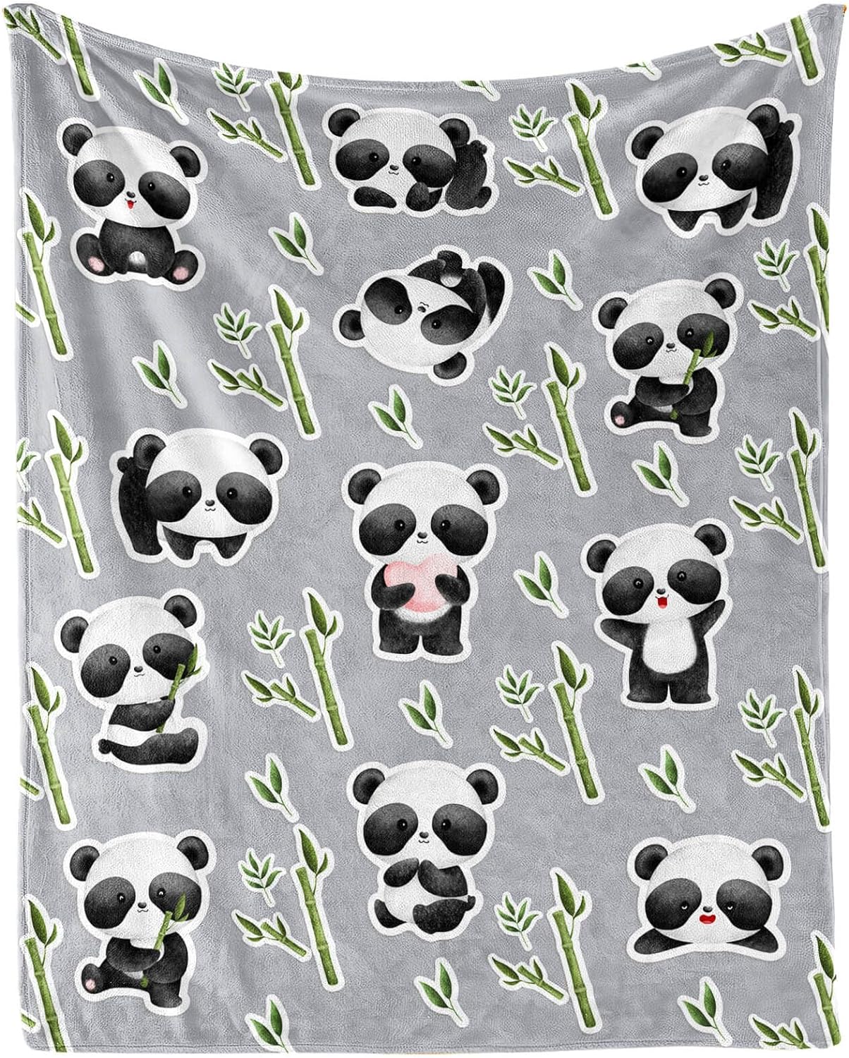 Panda Throw Blanket, 60"x80" Flannel Cute Panda Themed Throw Blankets ...