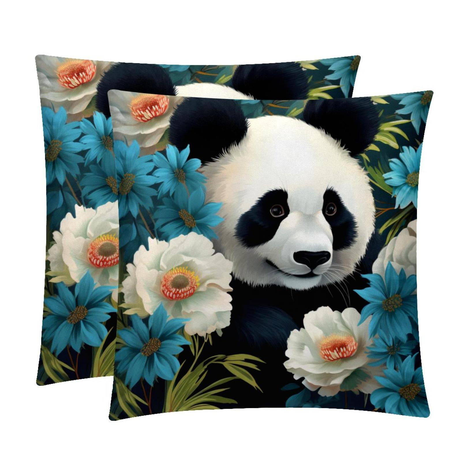 Panda Throw Pillows Set of 2 with Unique Patterns Covers - Available in ...