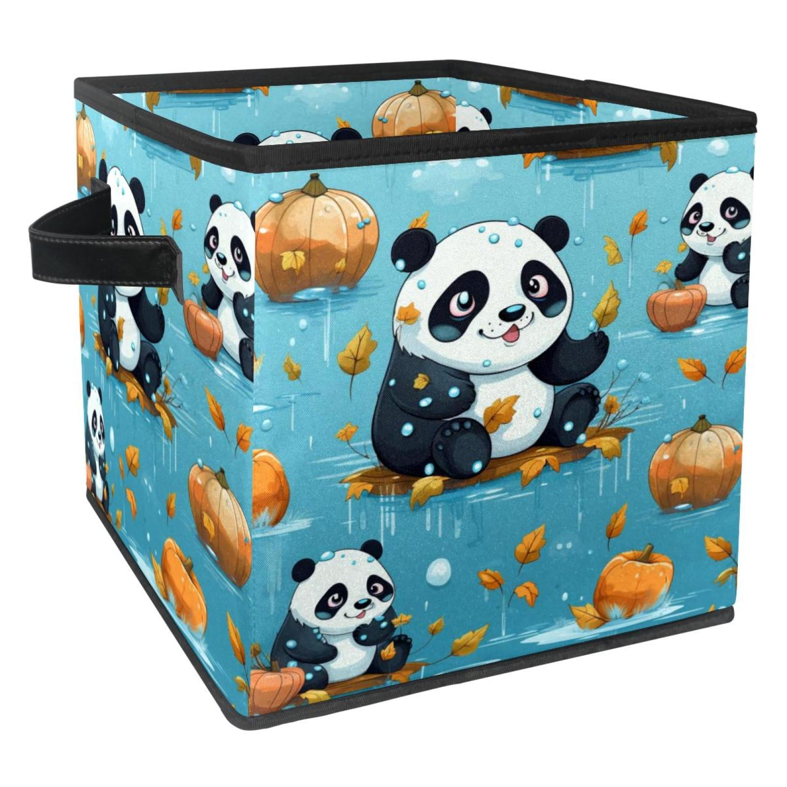 Panda Toy Storage Bins - Foldable with Handle, 10.8"x10.5"x10.6", Large ...